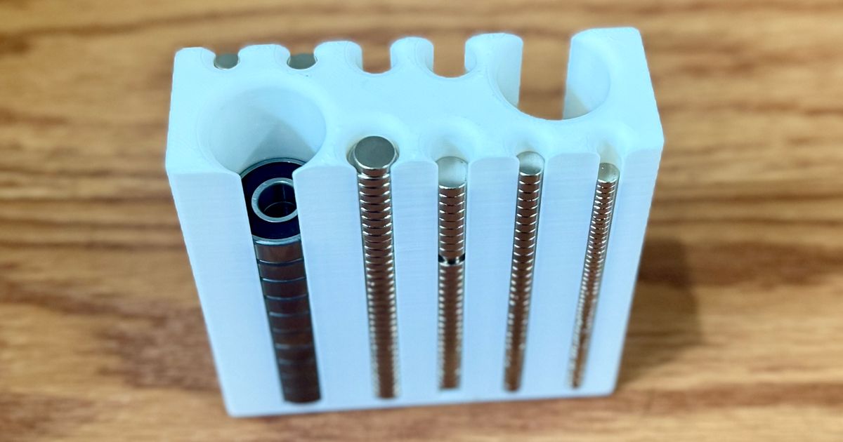 Basic Magnet and Bearing Holder by gopher | Download free STL model ...