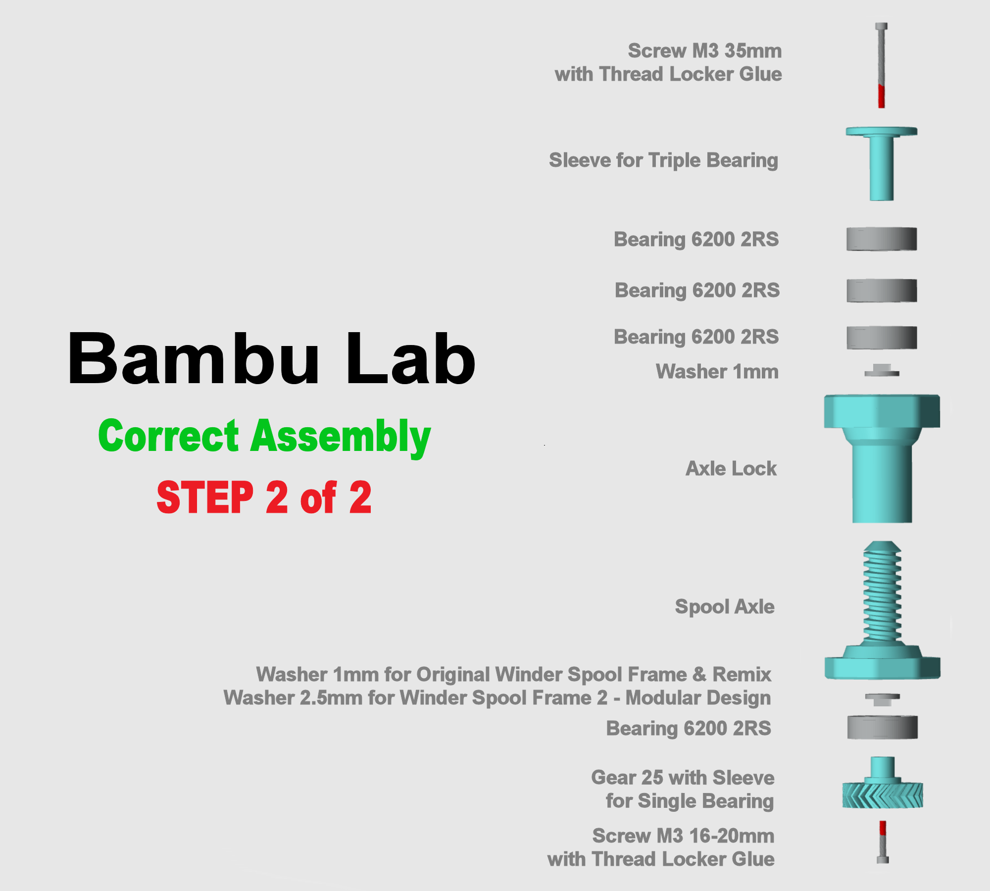 Winder Spool Holder with Bearings - Modular Design for Bambu Lab ...