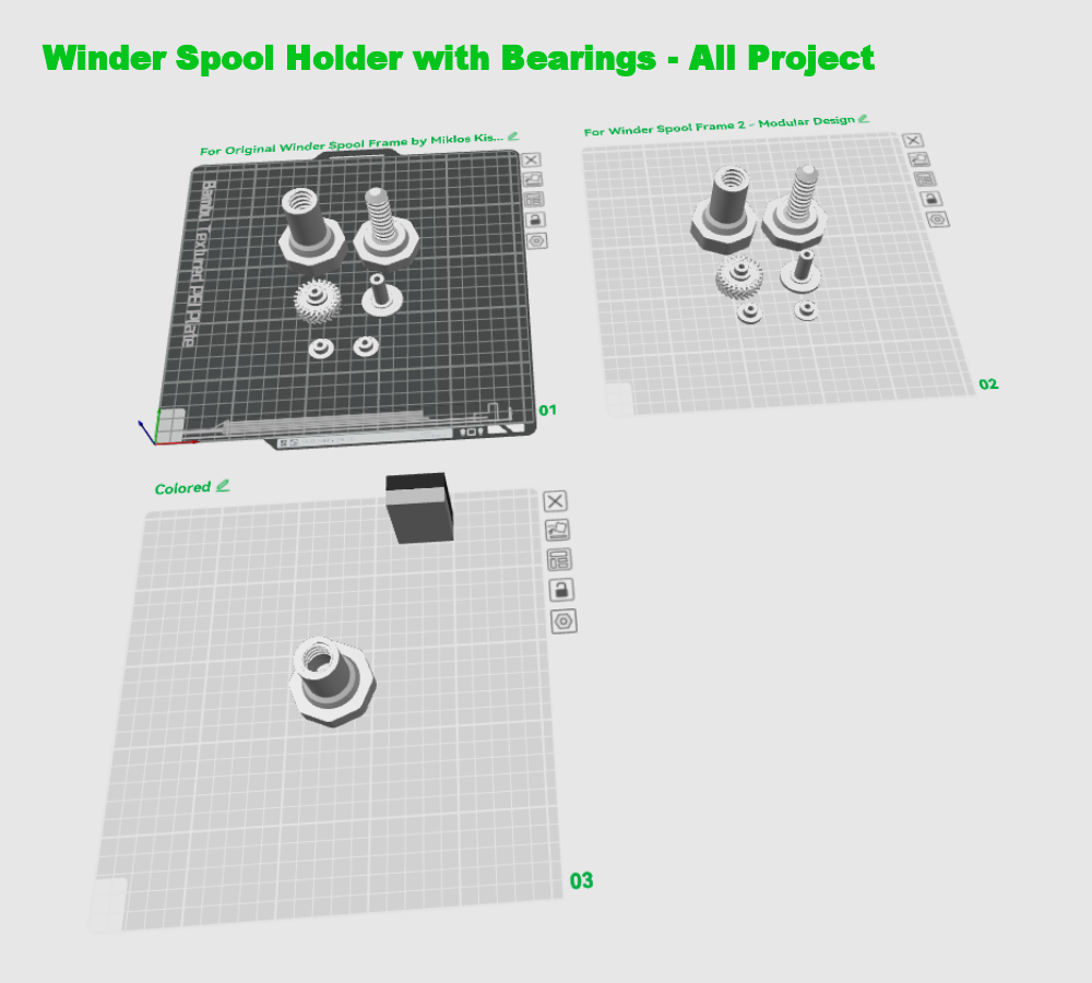 Winder Spool Holder with Bearings - Modular Design for Bambu Lab ...