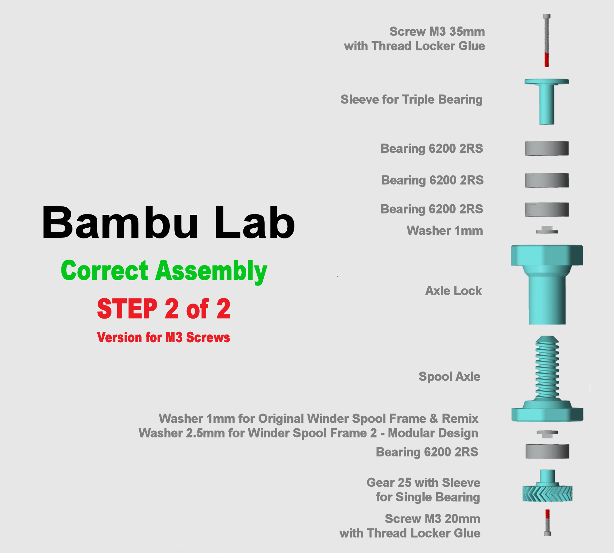 Winder Spool Holder with Bearings - Modular Design for Bambu Lab ...