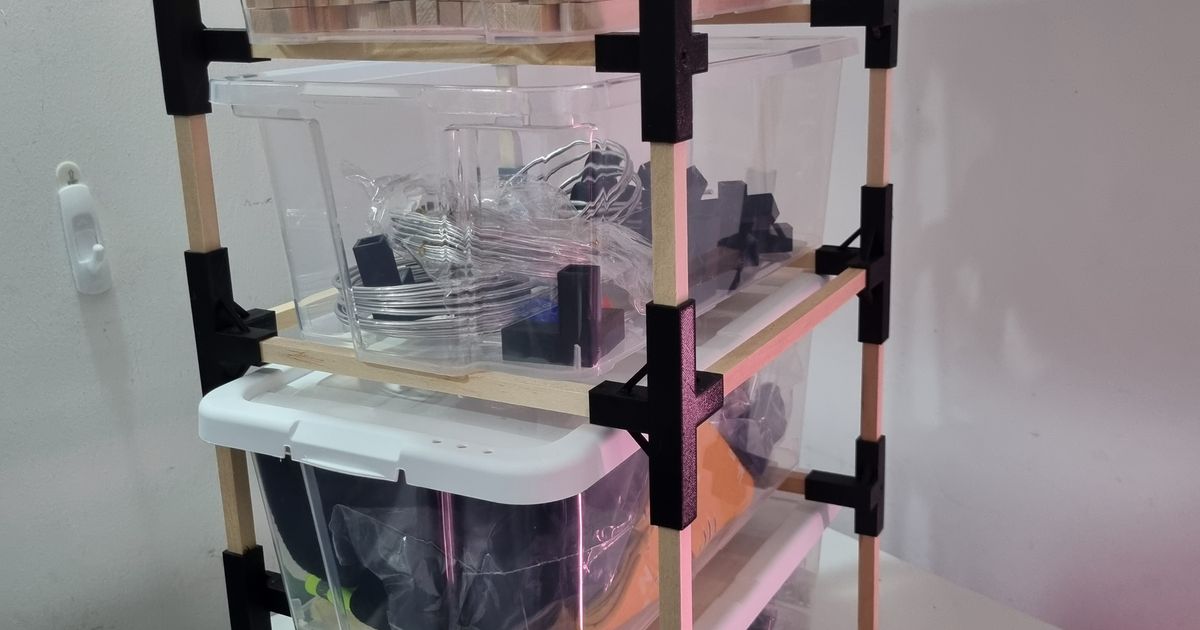 Modular dowel rack by Waux | Download free STL model | Printables.com