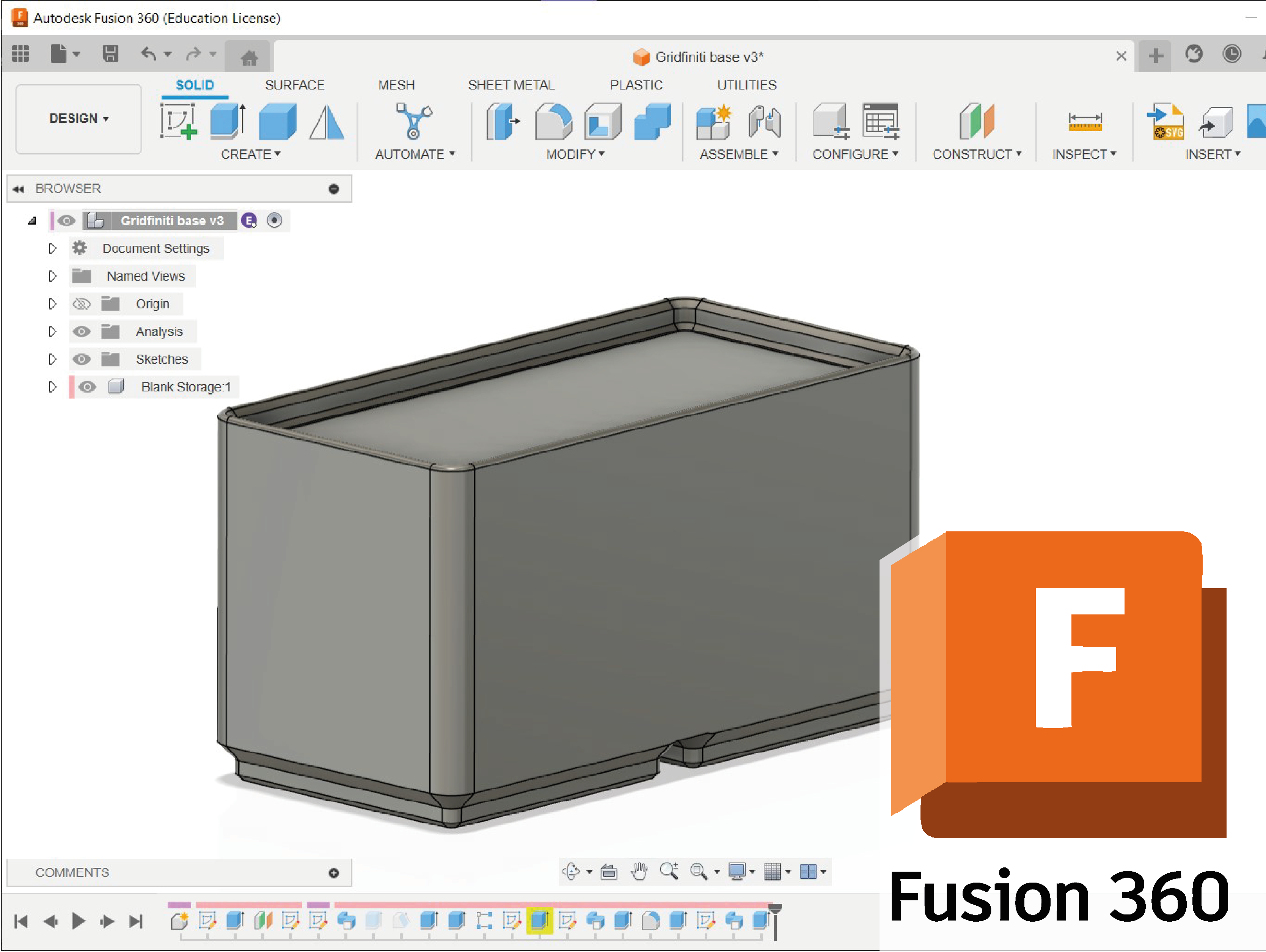 Customizable Gridfinity Boxes Filled-in (Fusion 360) by Spike Mix | Download free STL model ...