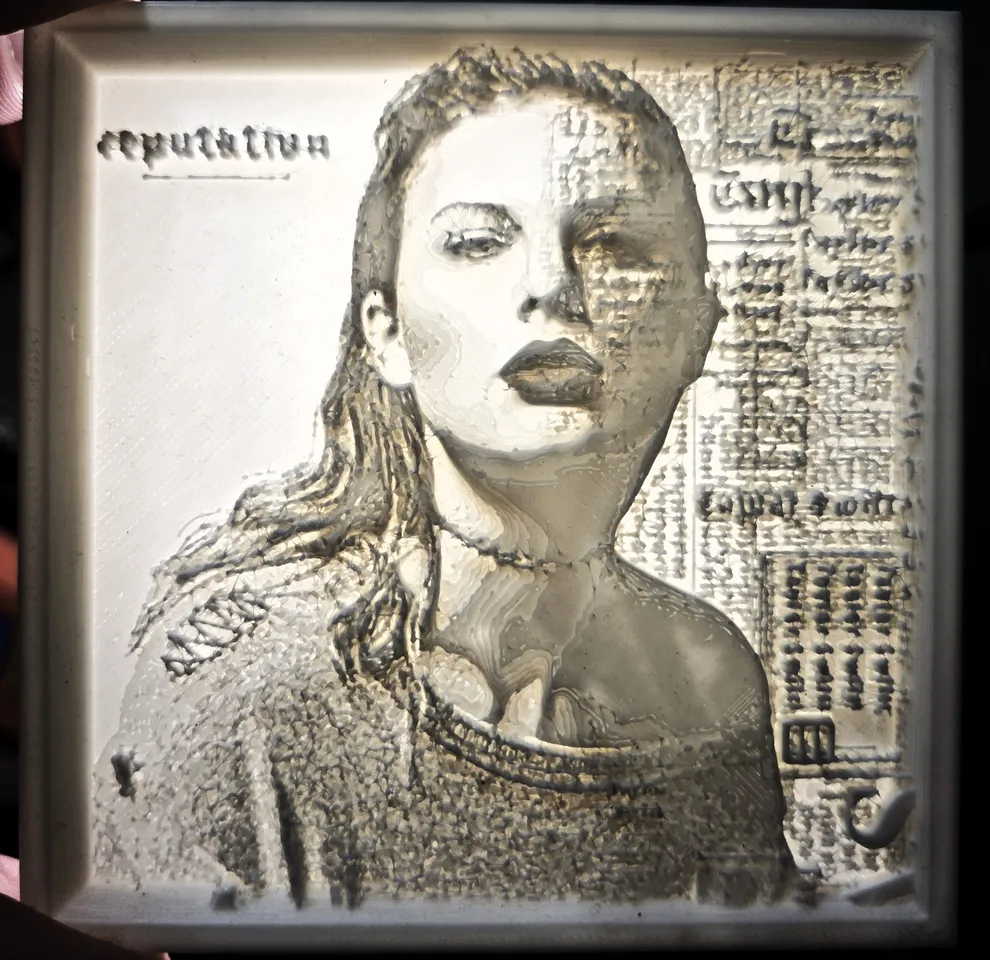Taylor Swift Reputation Album Cover Lithopane by Goomba1891 | Download ...