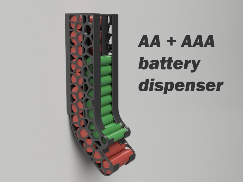 Battery holder for AA + AAA, wall mounted by ORM | Download free STL ...