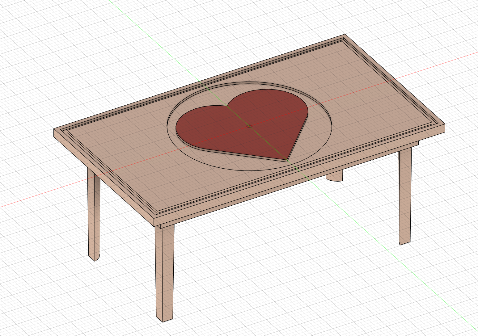 Table with Embossed Heart por lantzk | Descargar modelo STL gratuito ...