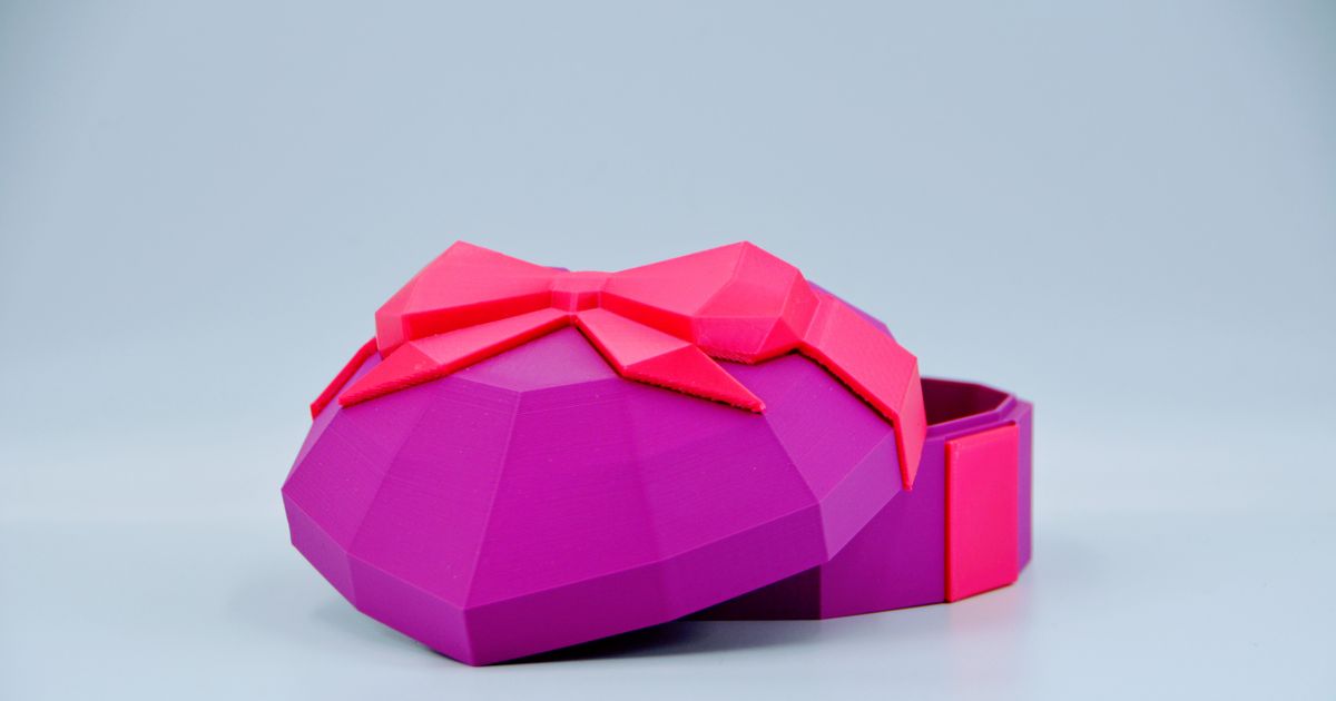 Low Poly Heart-Shaped Gift Box by TheCraftyMaker | Printables Store
