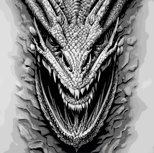 HueForge - Dragon - Grayscale par Deltree3D | Téléchargez gratuitement ...