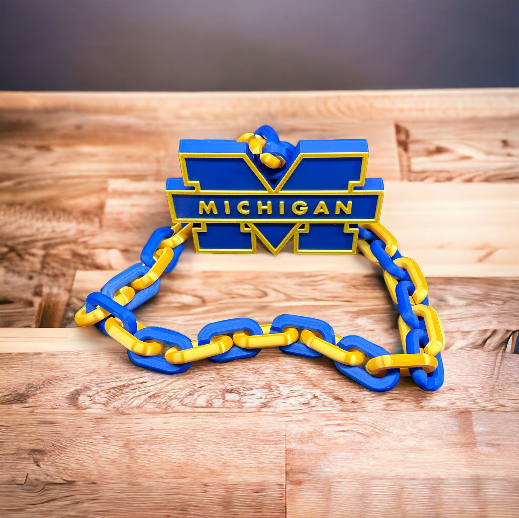 University of Michigan Logo Chain Necklace by 3D Print Pioneers ...