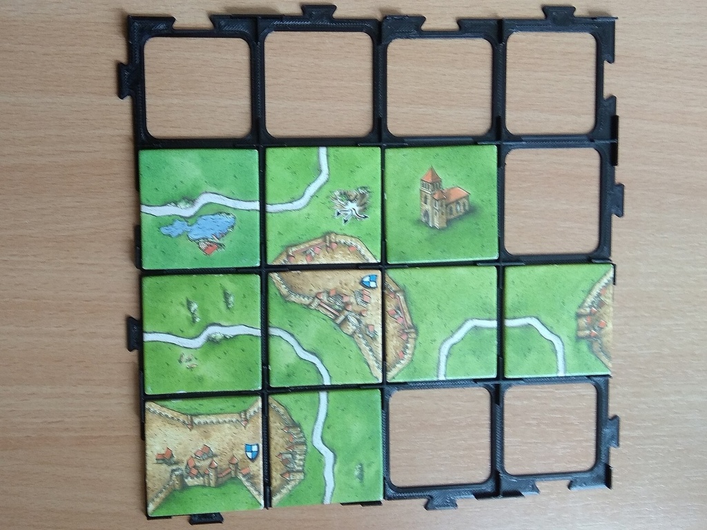 4x4 customizable Carcassonne tile grid by janek | Download free STL ...