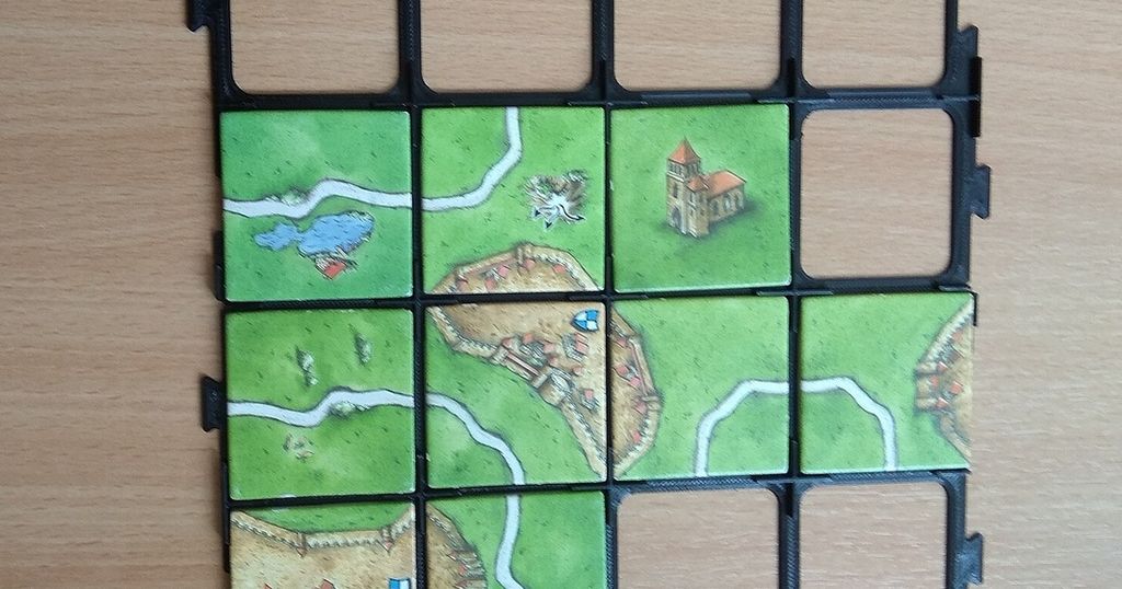 4x4 customizable Carcassonne tile grid by janek | Download free STL ...