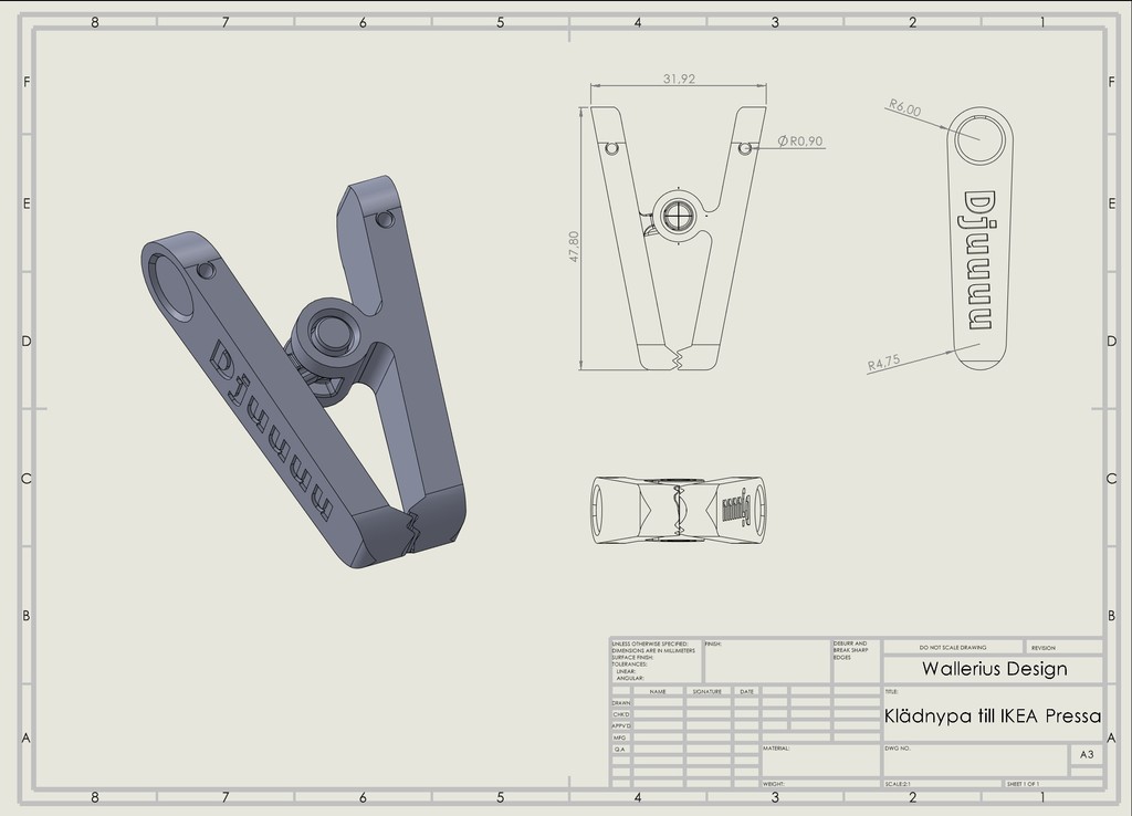 CLOTHESPIN FOR "IKEA PRESSA" by Wallesurf | Download free STL model ...