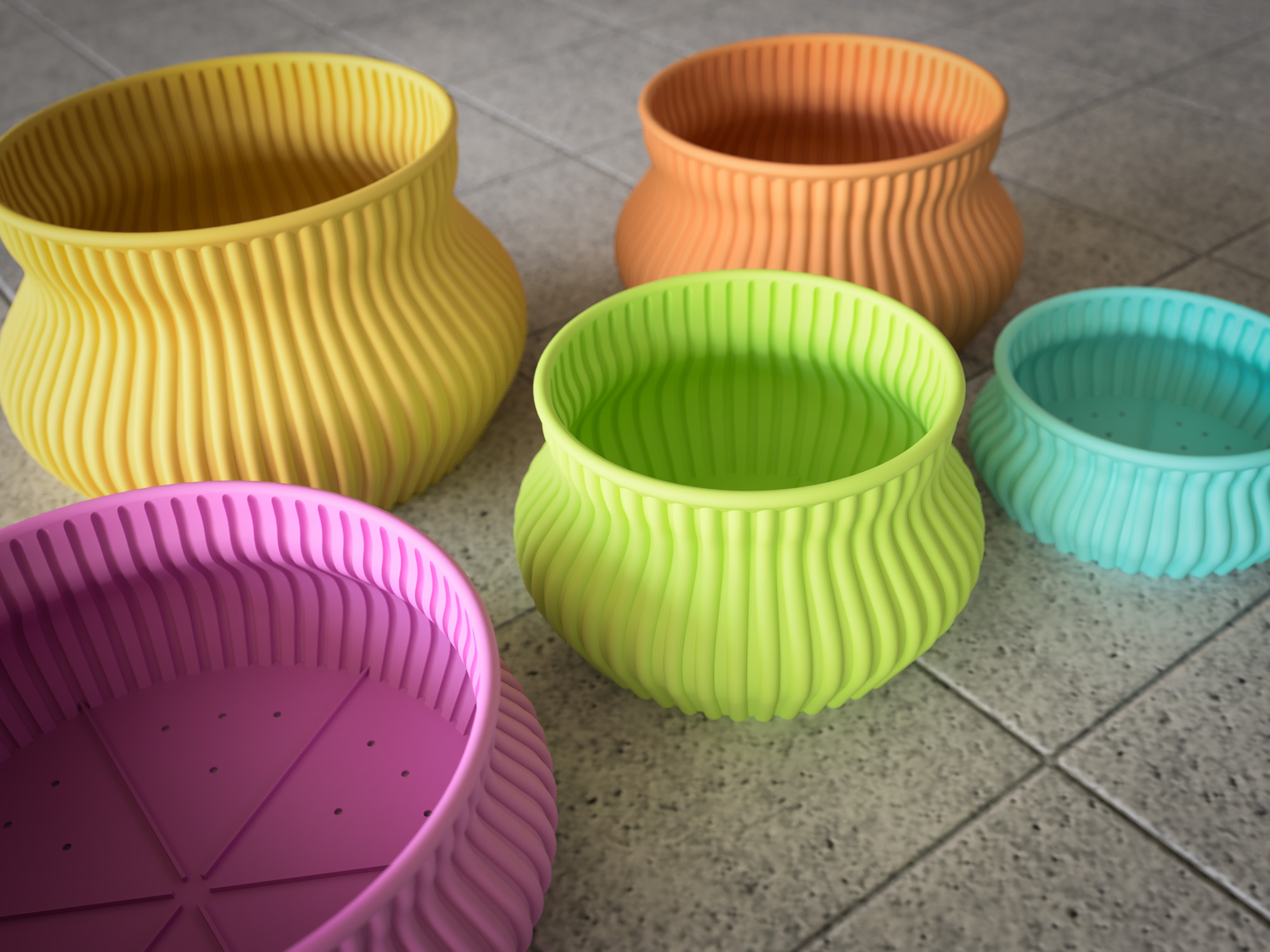 Flower Pots and Saucers - 38 Parametric Fusion 360 Designs by Lucky Resistor | Printables Store