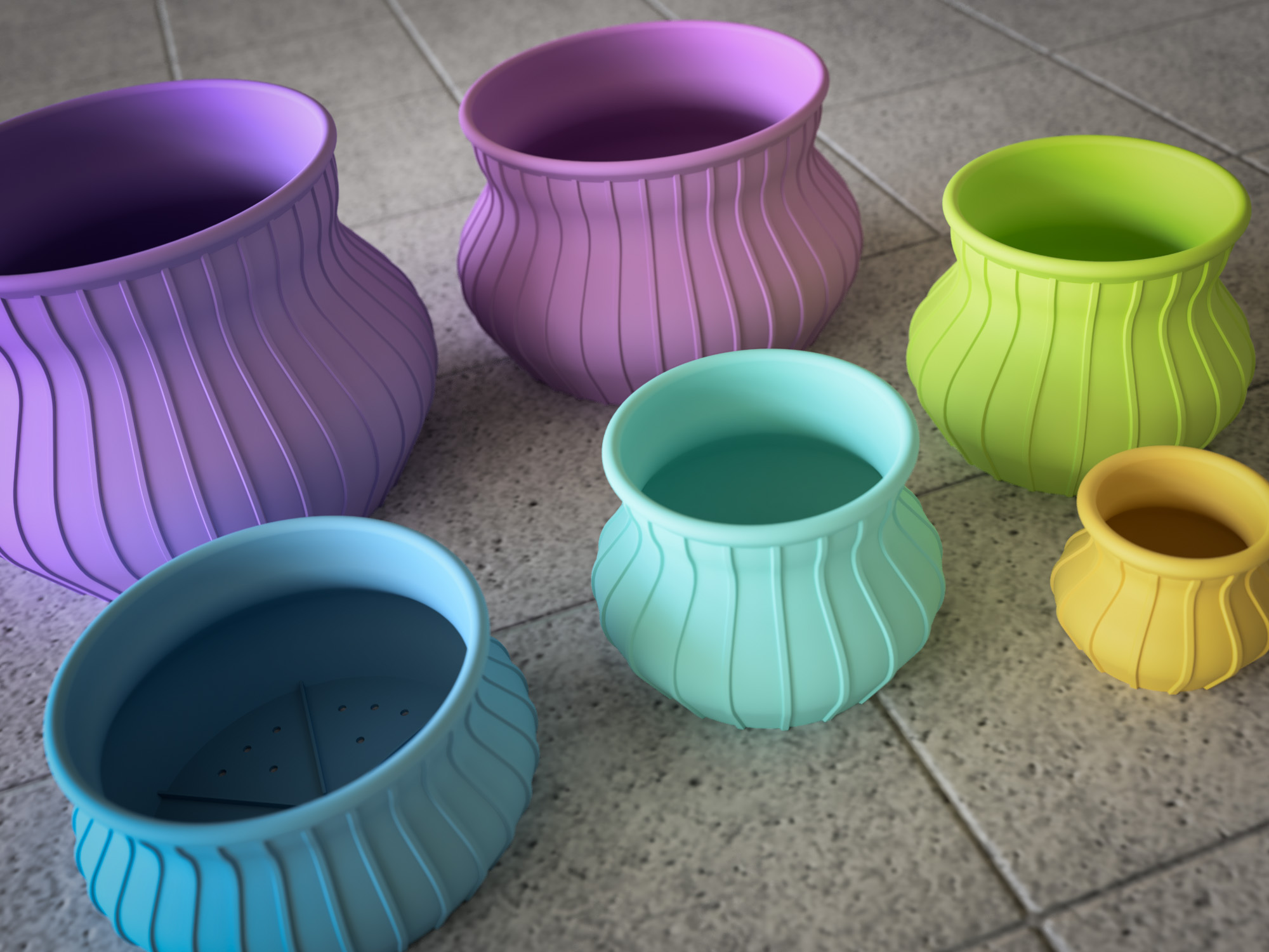 Flower Pots and Saucers - 38 Parametric Fusion 360 Designs by Lucky ...