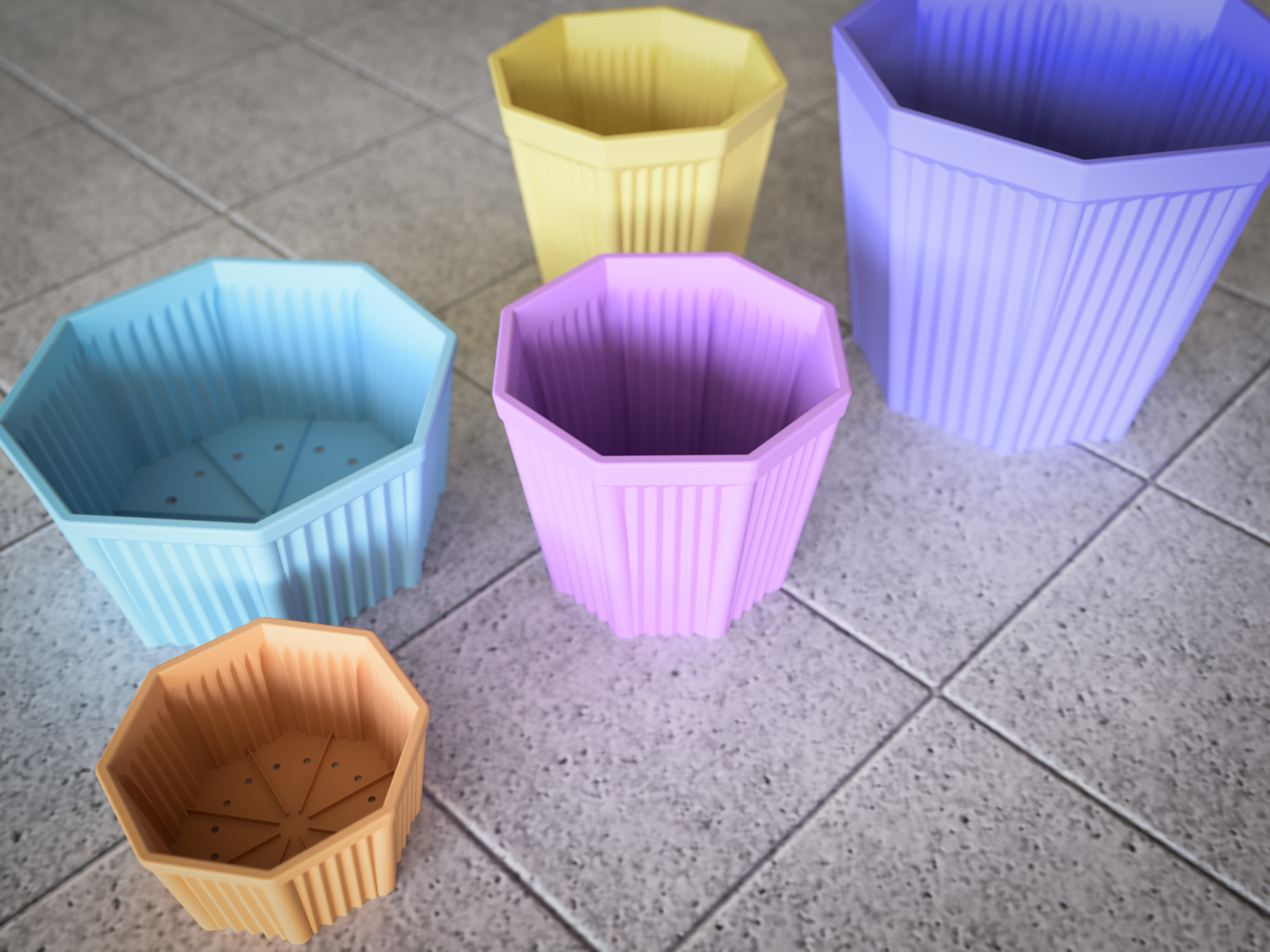 Flower Pots and Saucers - 38 Parametric Fusion 360 Designs by Lucky ...