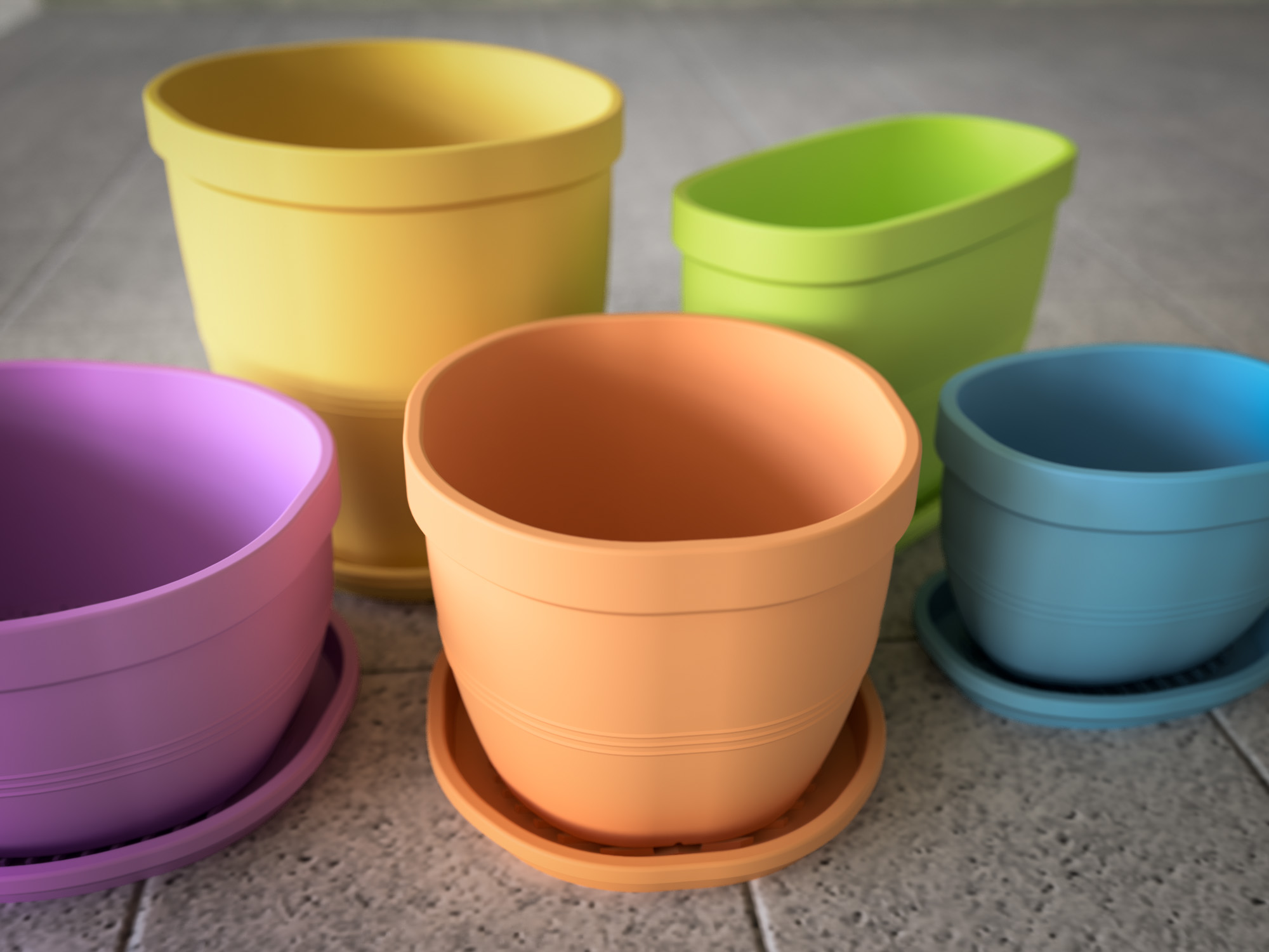 Flower Pots and Saucers - 38 Parametric Fusion 360 Designs by Lucky ...