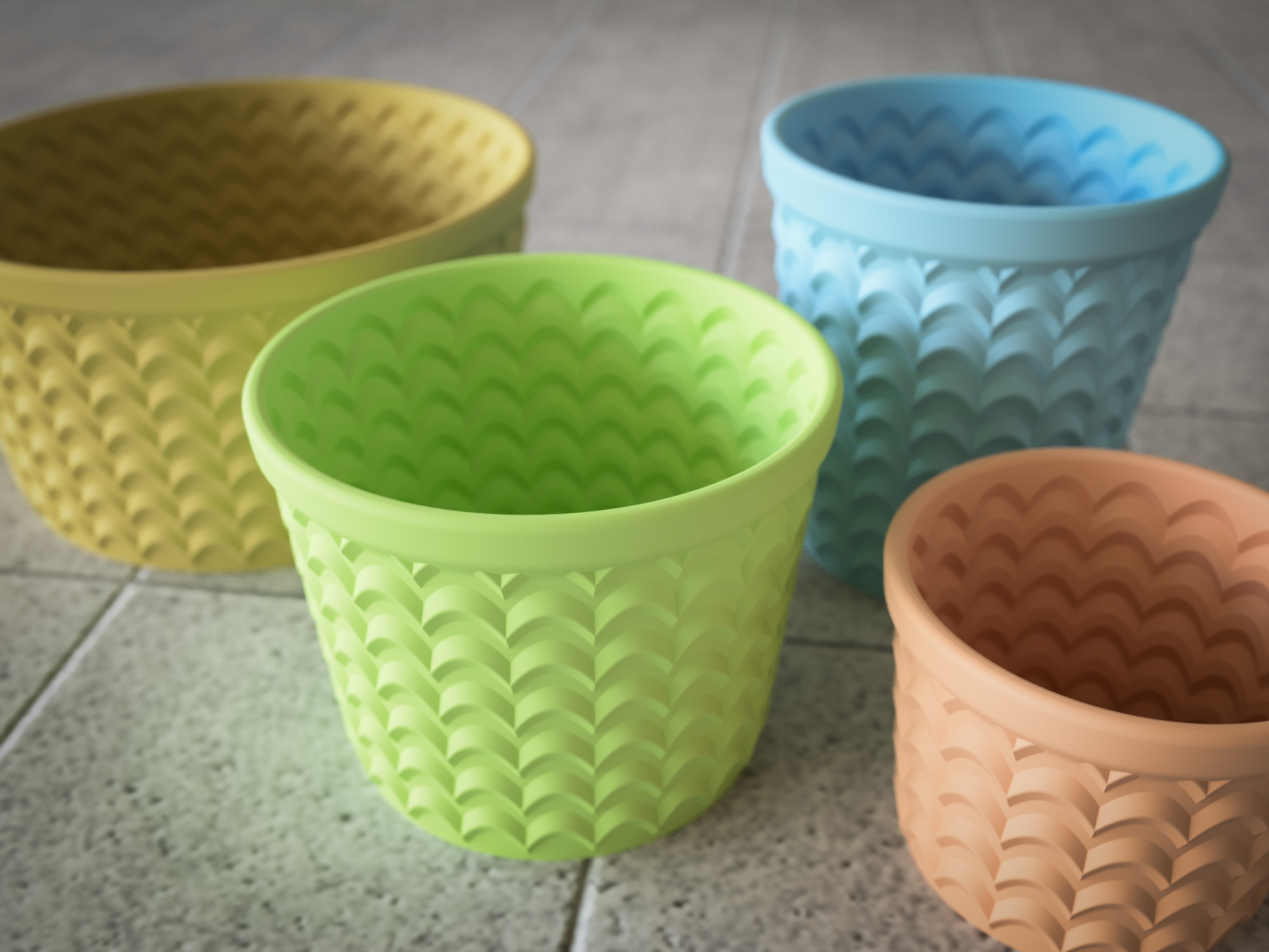 Flower Pots and Saucers - 38 Parametric Fusion 360 Designs by Lucky ...