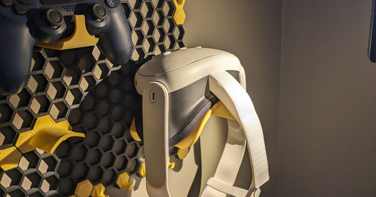 Meta Quest 3 Headset Cradle - Honeycomb wall storage (HWS) by Joe ...