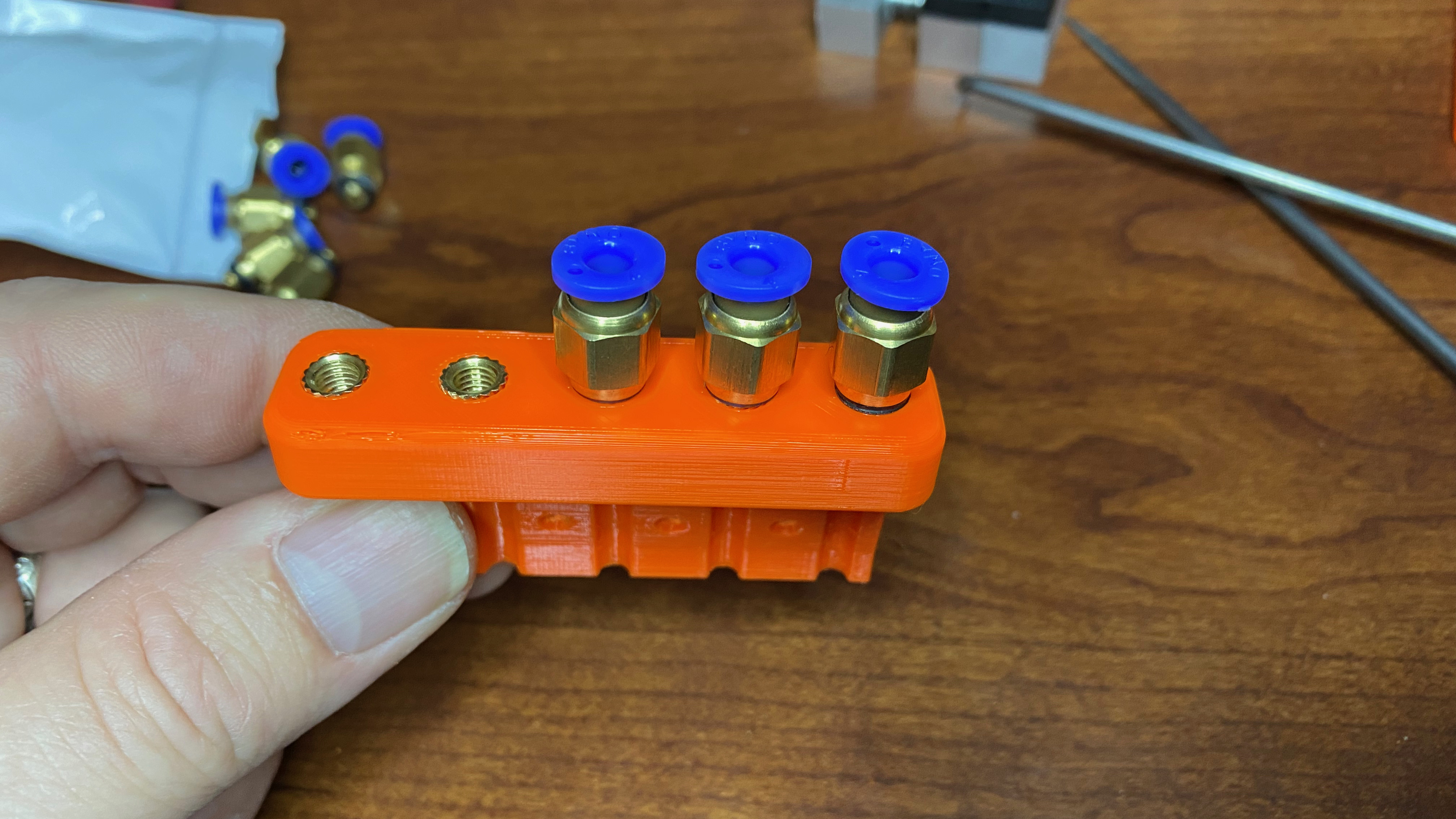 MMU2s rear PTFE holder with Non Passthrough Push to Connect fittings by ...