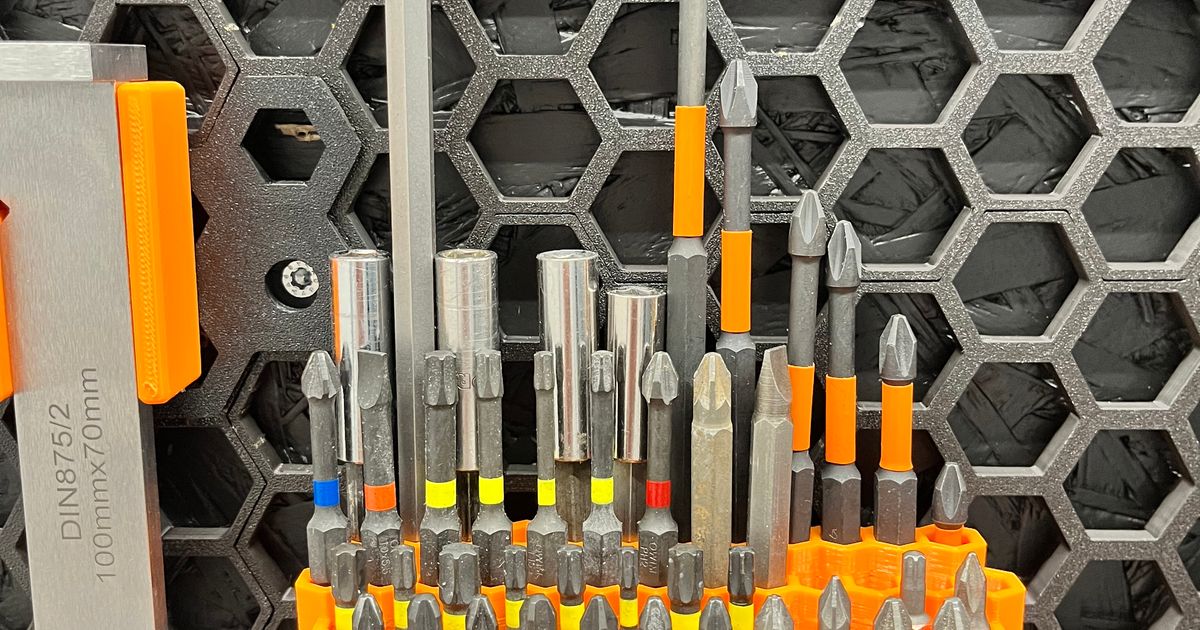 Hex Bit Holder for Honeycomb Storage Wall (HSW) by Andrew T | Download ...