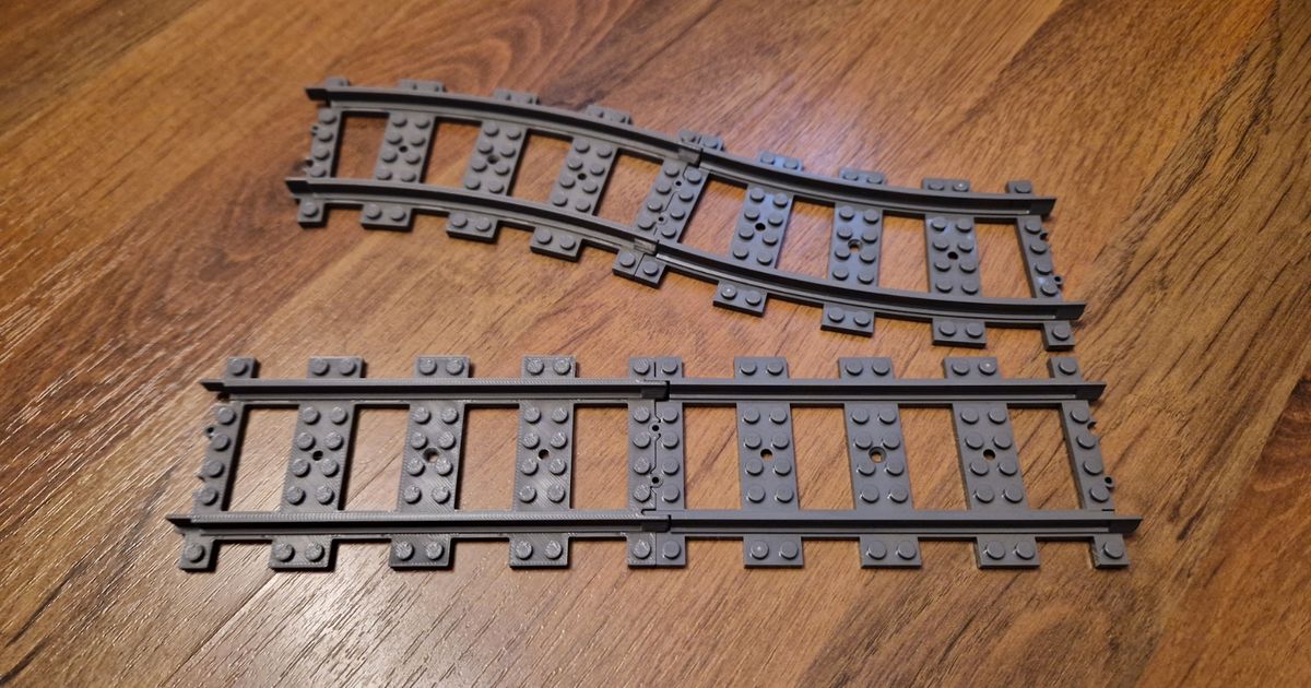 Lego Train Track Straight And Curved Rails By 3dmegoldasok Download
