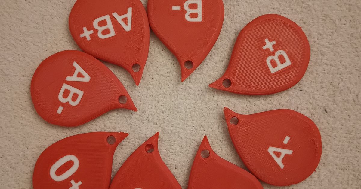 Emergency NFC keychain with blood type by Zajo3D | Download free STL ...