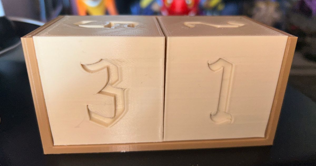 Simple Block Calendar by Ron Newman | Download free STL model ...