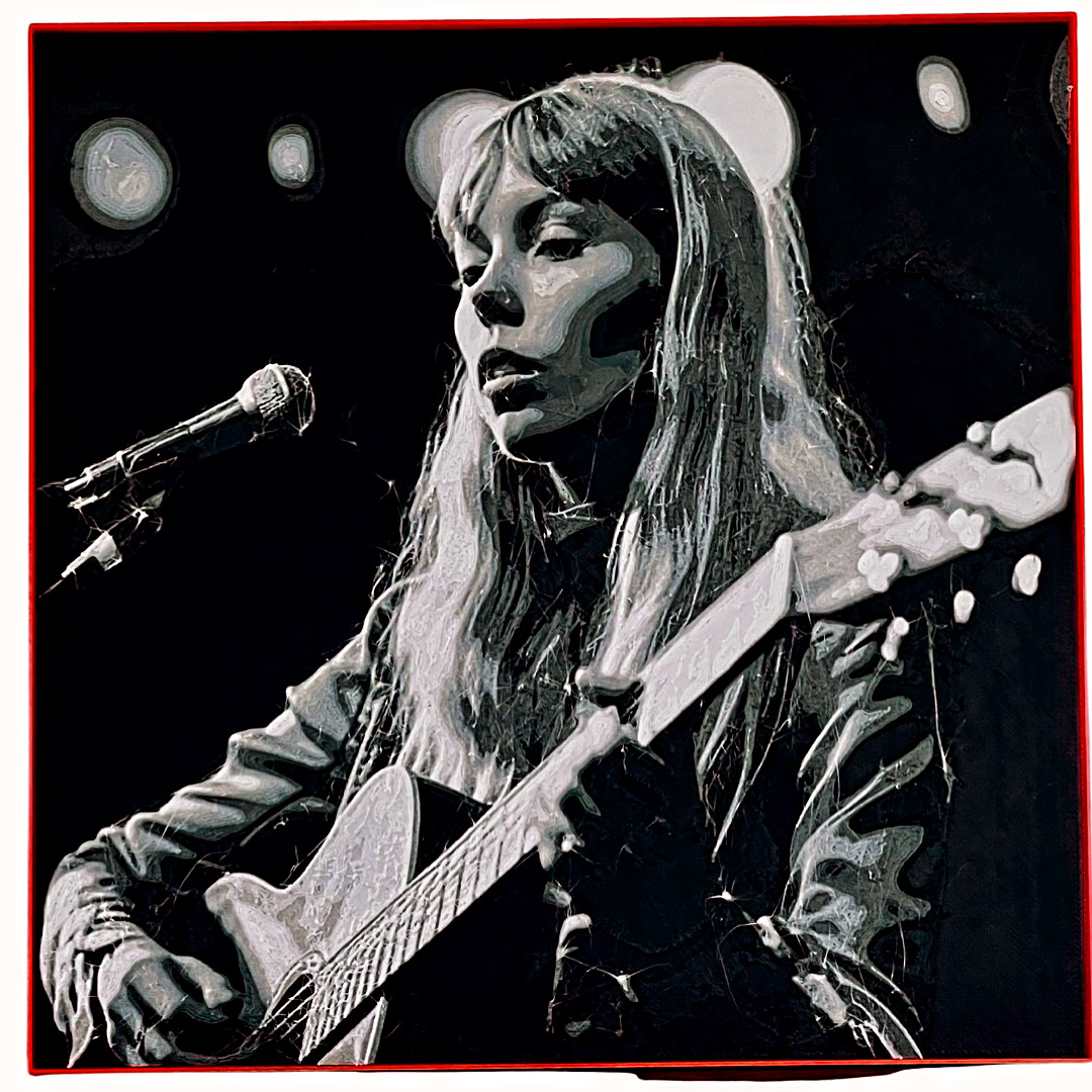 Joni Mitchell - 8"x8" 3D Rock Series Wall Art by fusion3dart ...