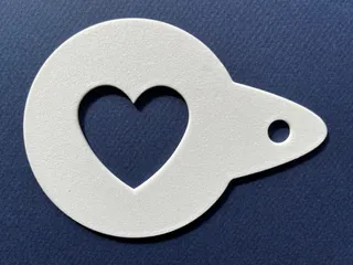 Heart coffee stencil by Agata | Download free STL model | Printables.com