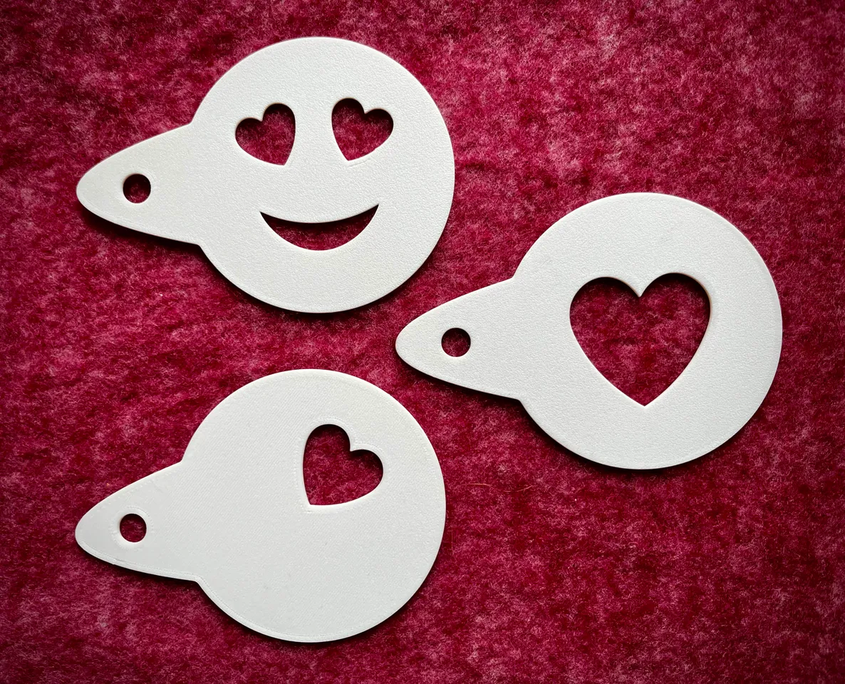 Heart coffee stencil by Agata | Download free STL model | Printables.com