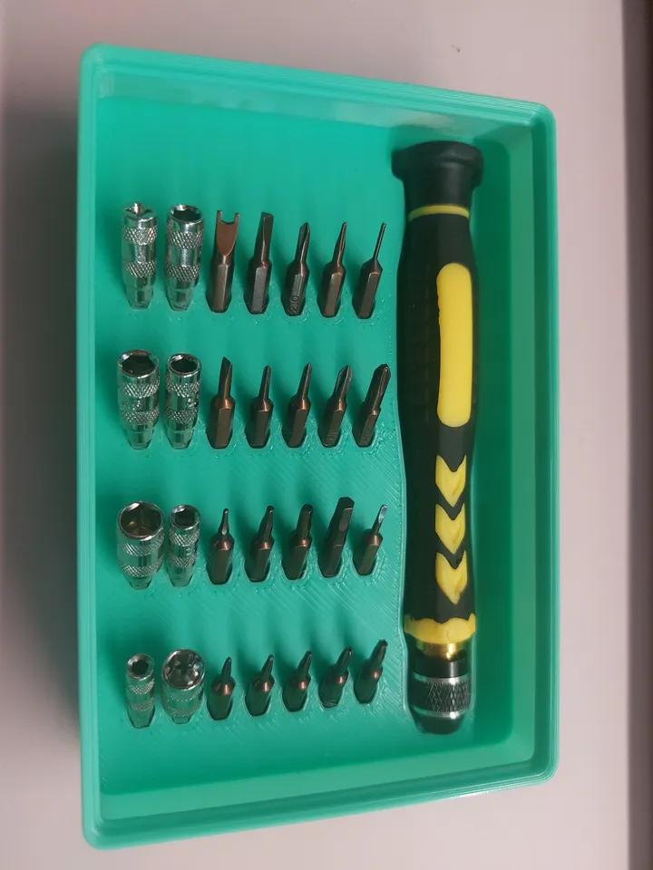 Gridfinity holder for 4mm hex bits and screw driver by Benjamin D. | Download free STL model ...