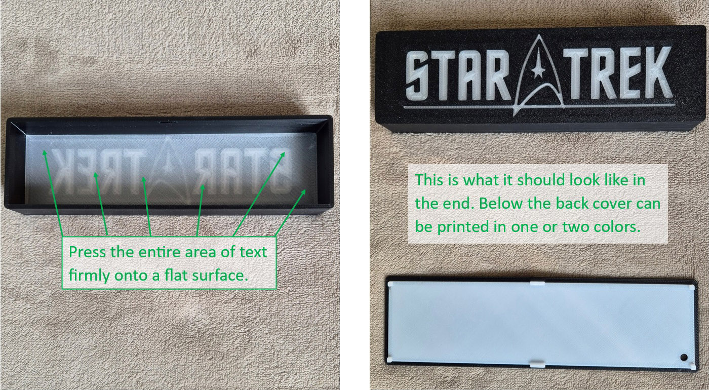 STAR TREK Sign LED backlight 70s - 70er - Now v2.1 single extruder por ...