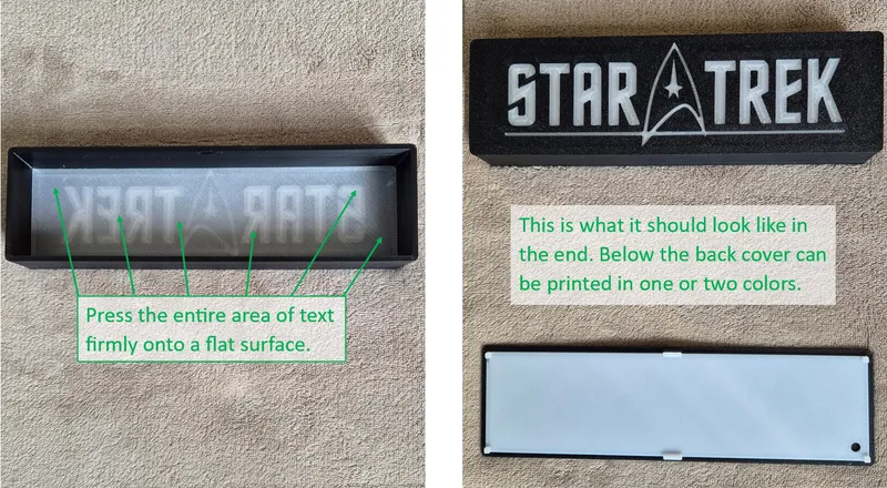 STAR TREK Sign LED backlight 70s - 70er - Now v2.1 single extruder par ...
