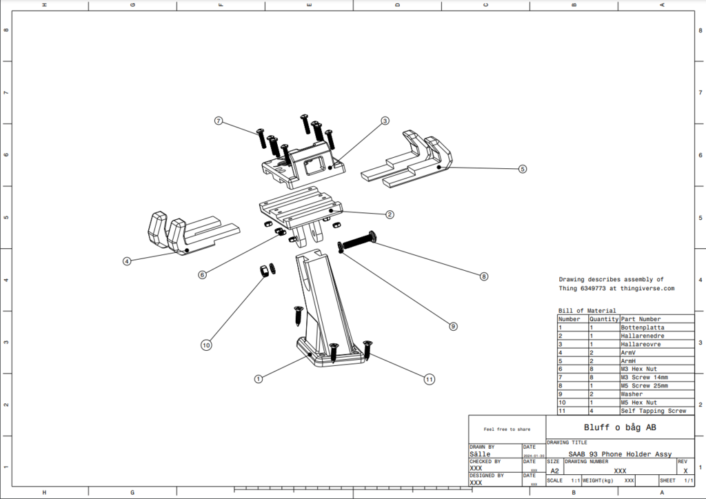 SAAB 93NG Smartphone Holder by Arvid Sälle | Download free STL model ...