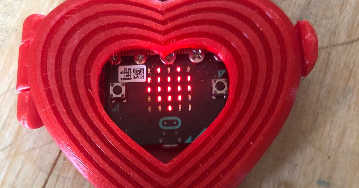 Heart Locket for micro:bit by ZombieCat | Download free STL model ...