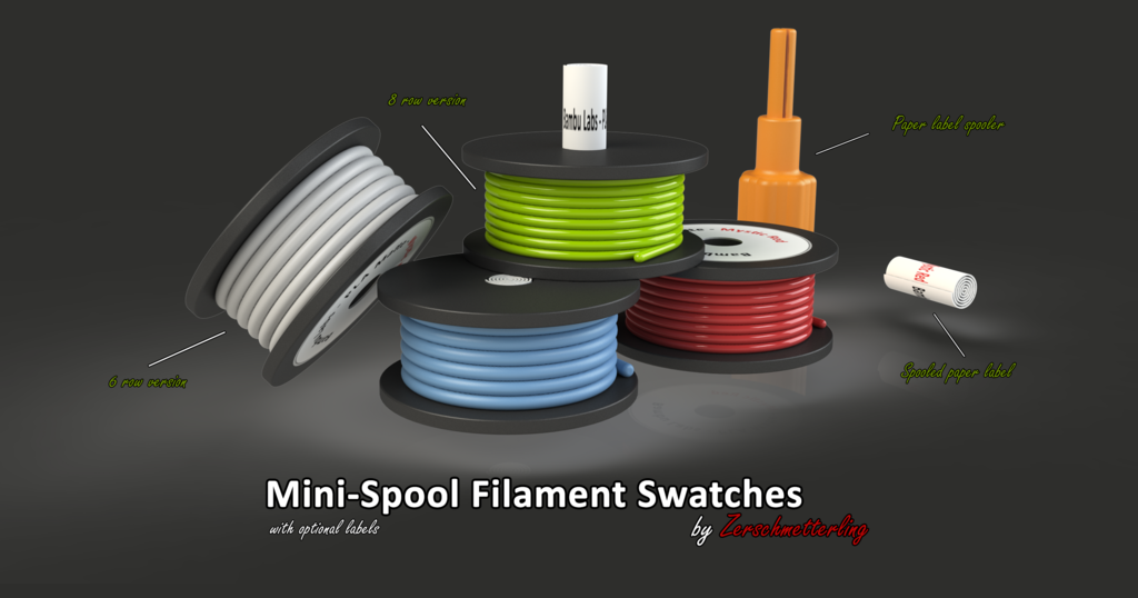 Mini - Spool Filament Swatches by Zerschmetterling | Download free STL ...