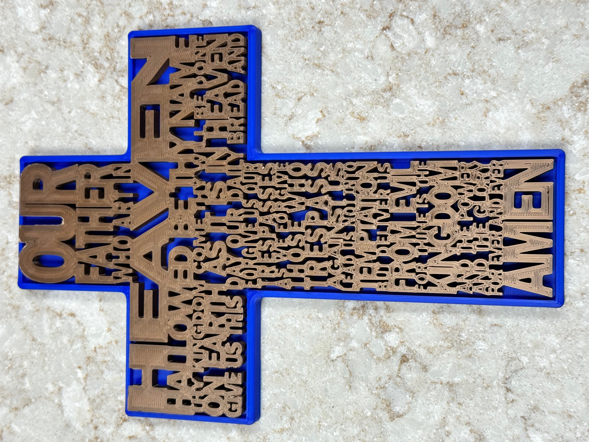 OurFather Cross with thicker holder - no glue by Dale | Download free ...