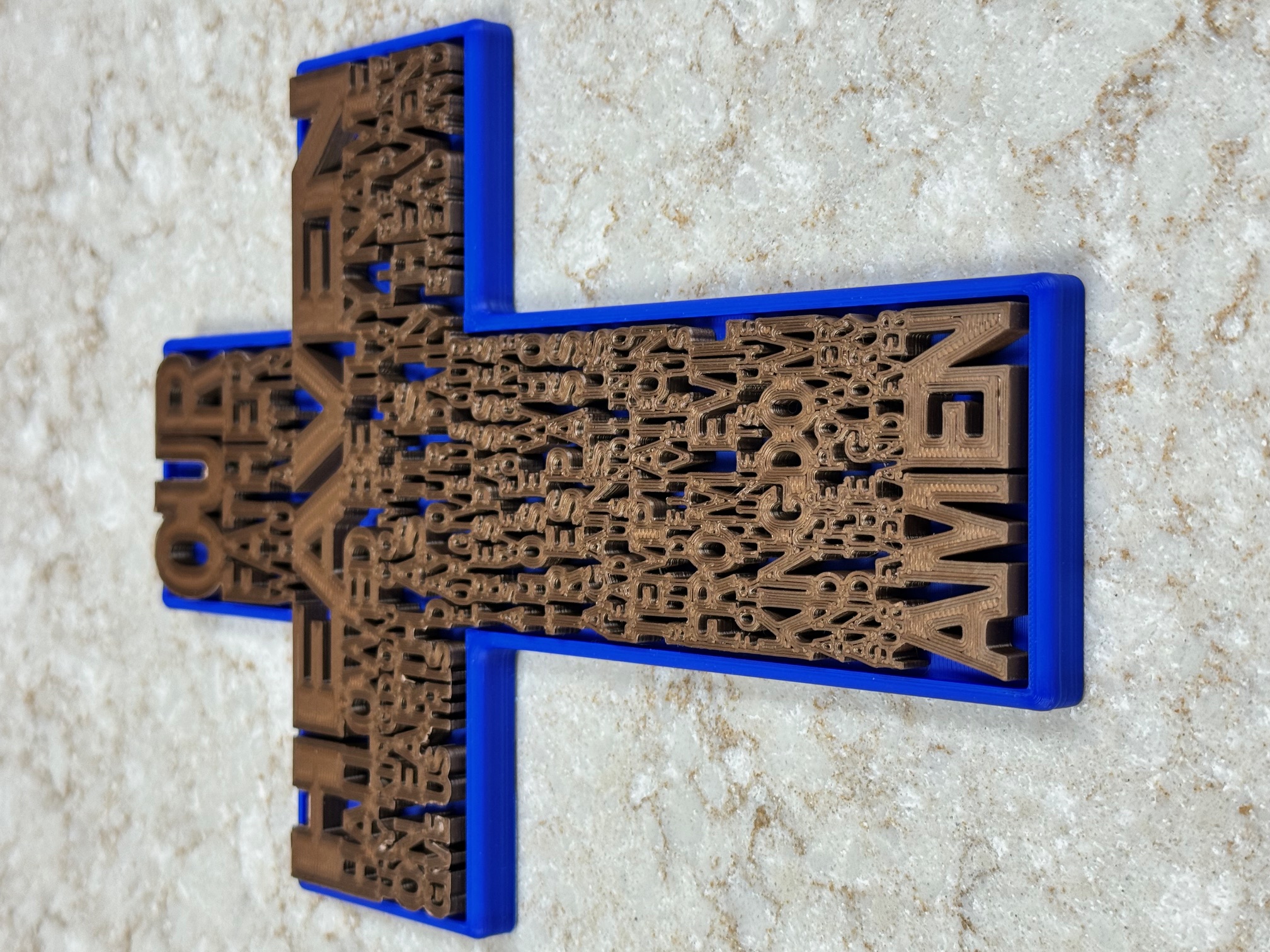 OurFather Cross with thicker holder - no glue by Dale | Download free ...