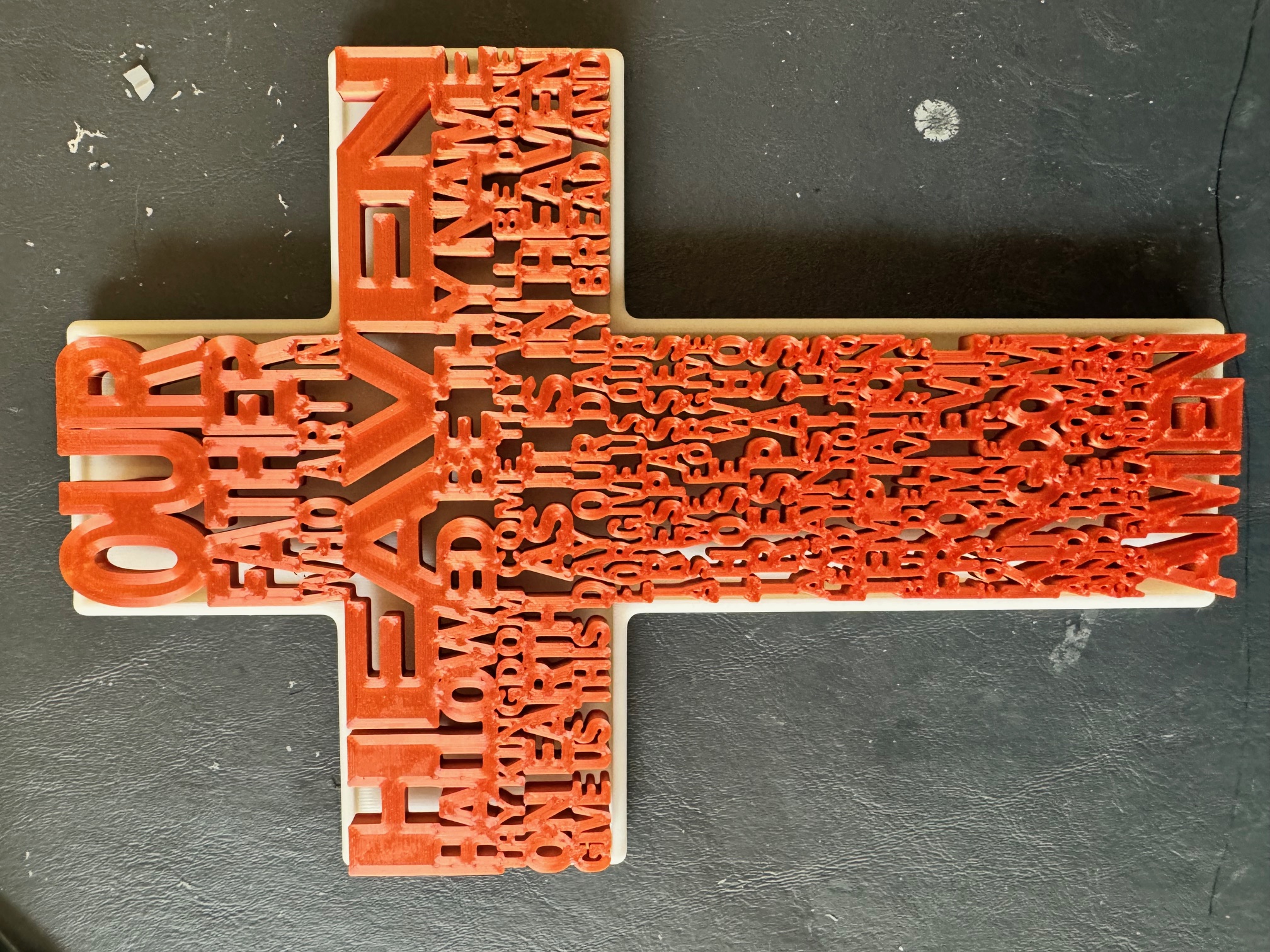 OurFather Cross with thicker holder - no glue by Dale | Download free ...