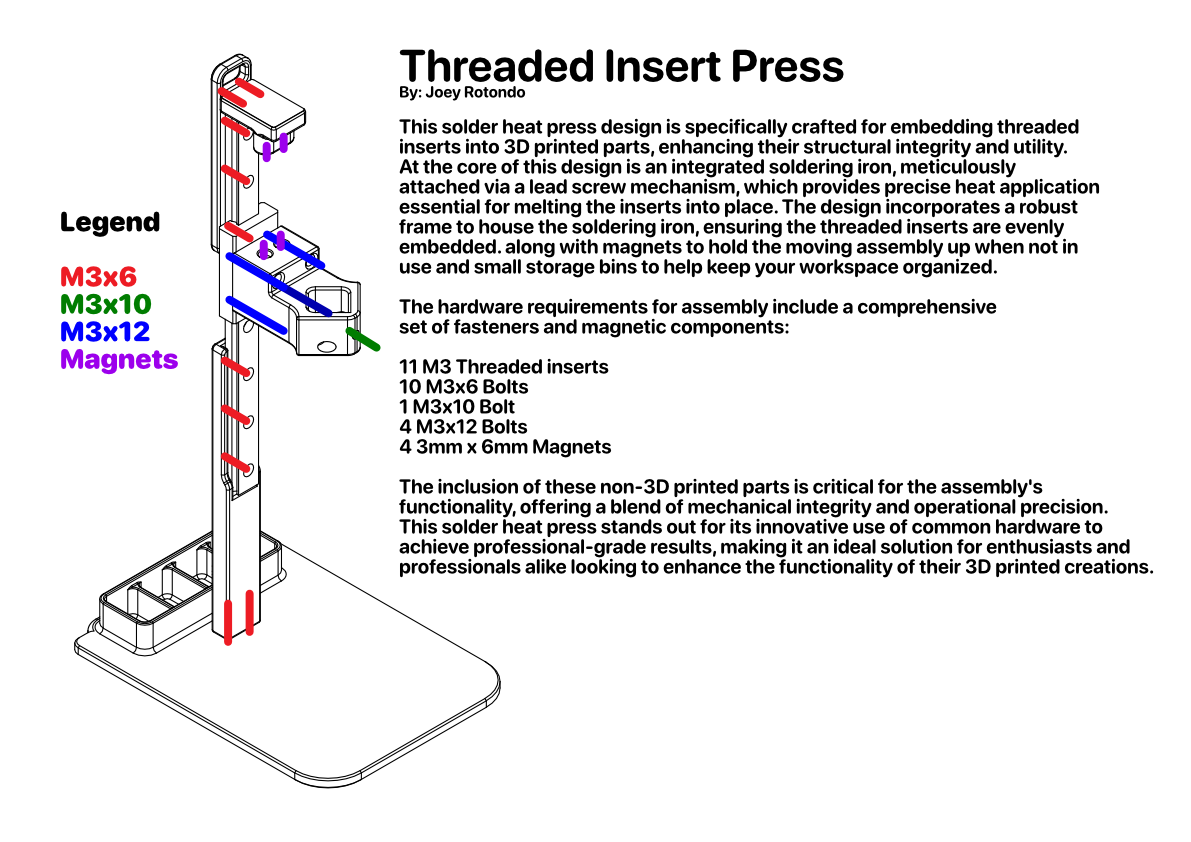 Treaded Insert Press by Joey Rotondo | Download free STL model ...