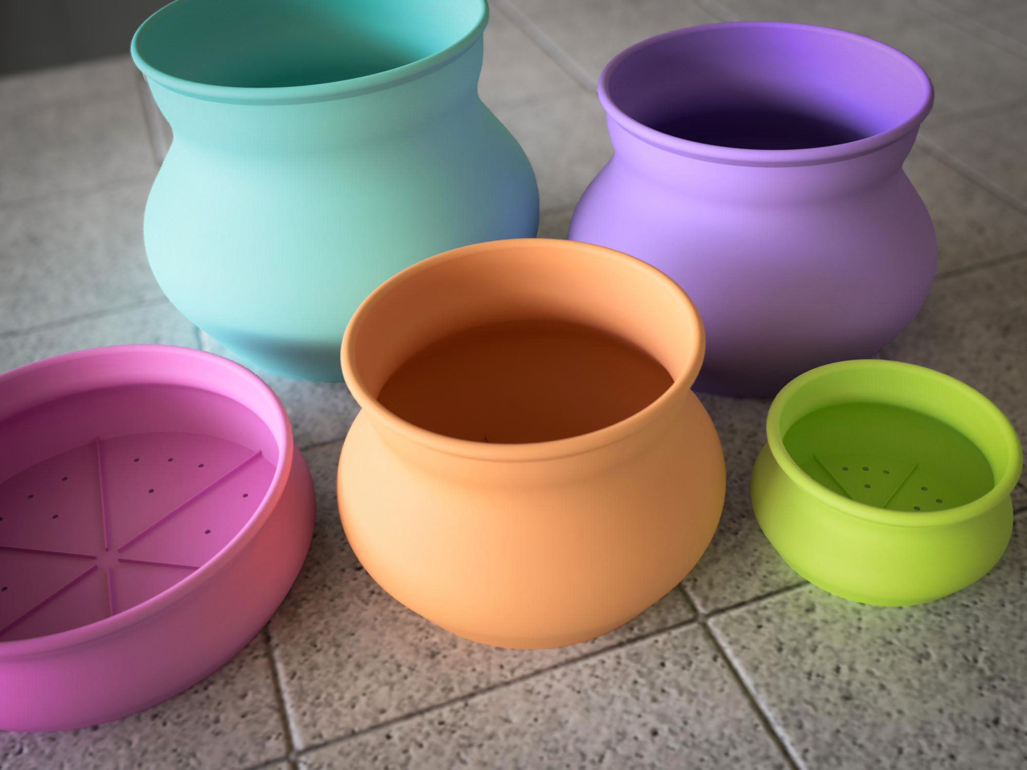 Classic Curved Flower Pot in Various Sizes by Metikumi | Download free ...