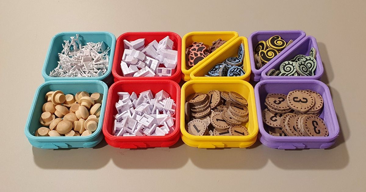 Interlocking Sorting Cups (Square Shape) by DrFeelgood | Download free ...