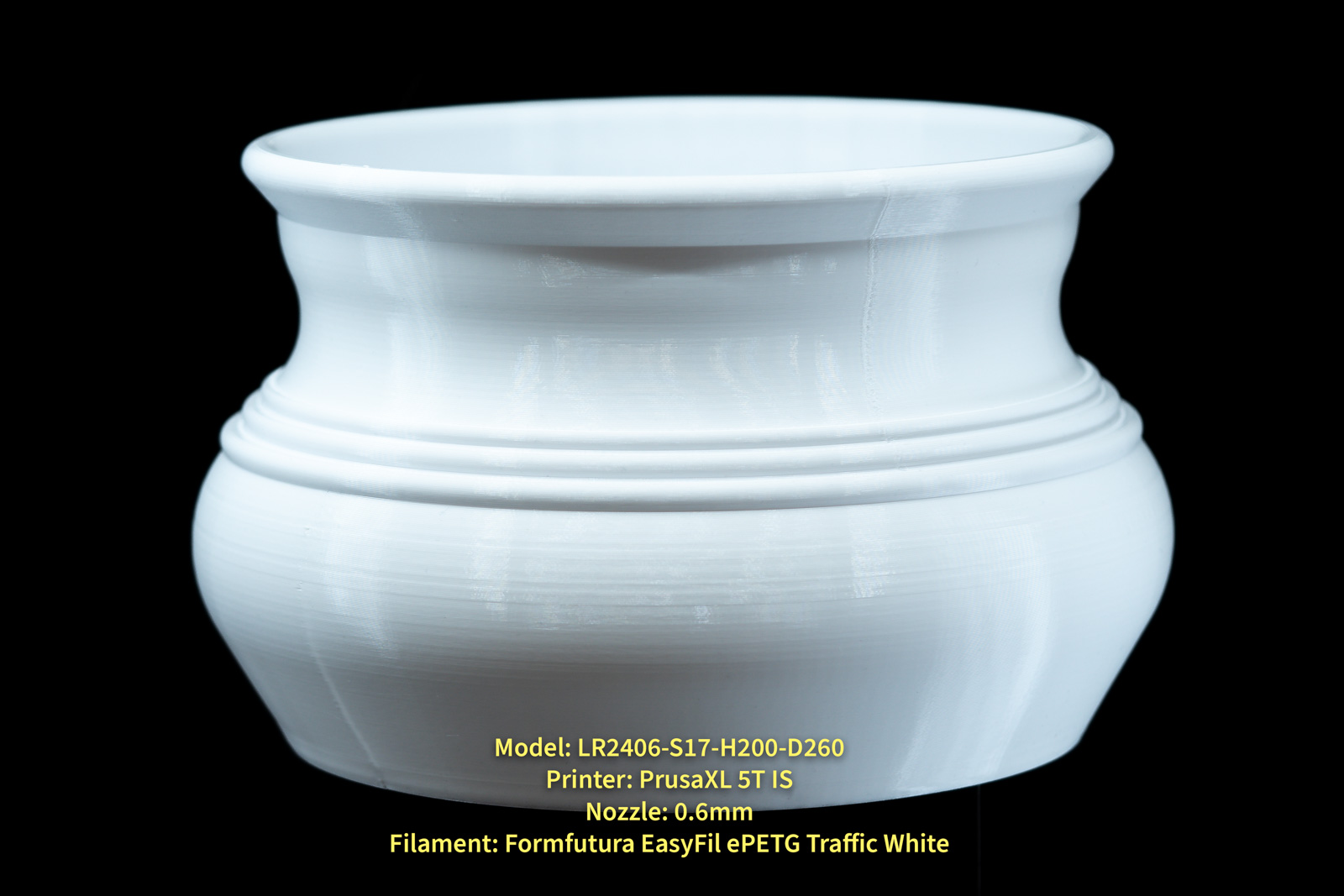 Classic Curved Flower Pot with Wavy Decorative Lines in four Heights by ...