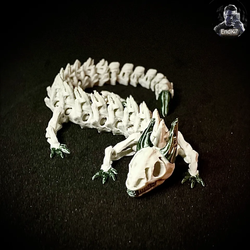 Skeleton Dragon - Articulated - Print in Place - No Supports - Flexi ...