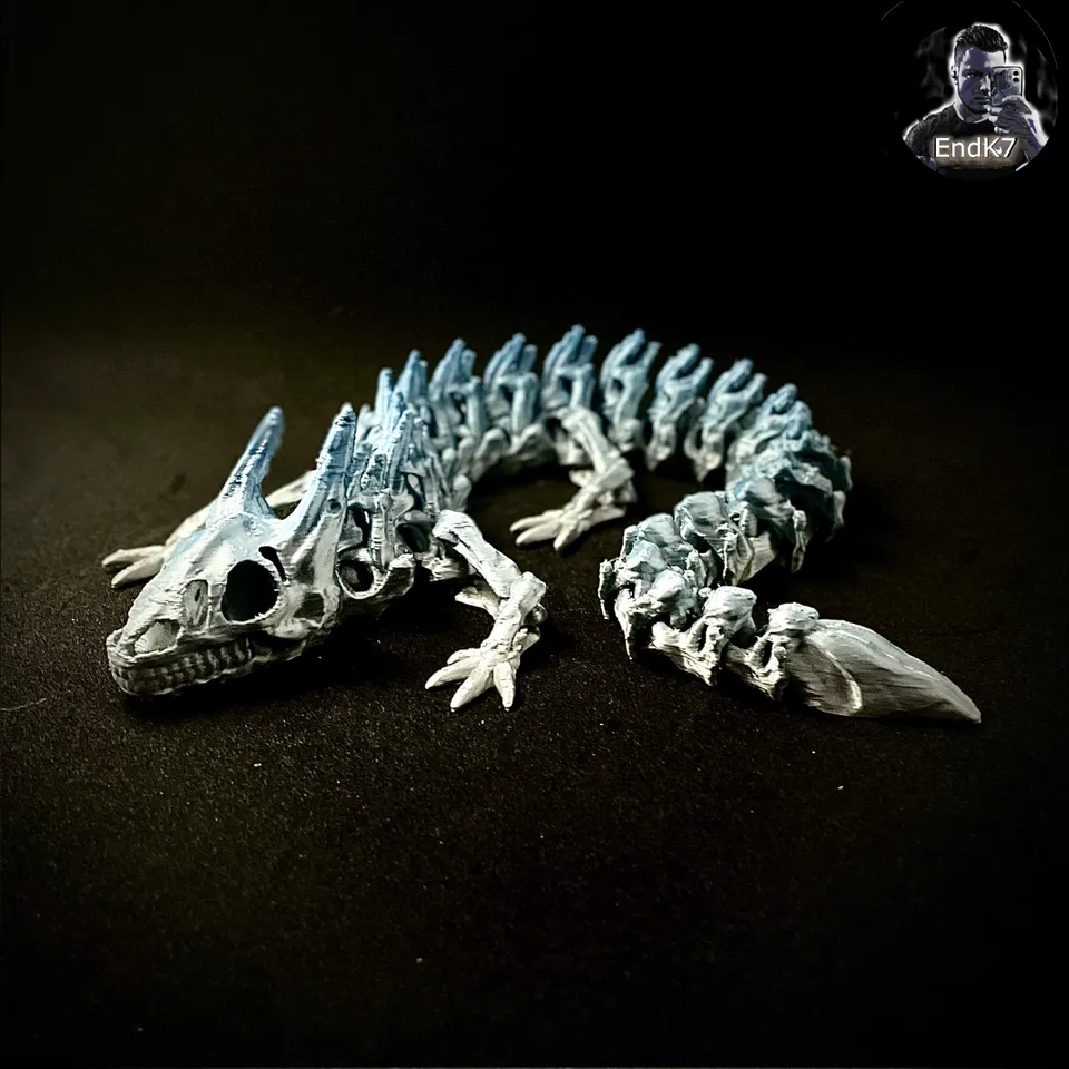 Skeleton Dragon - Articulated - Print in Place - No Supports - Flexi ...