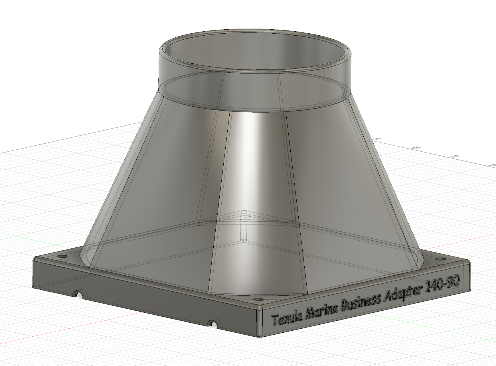 Fan adapter 140 mm Noctua to 90 mm duct by Olli | Download free STL ...
