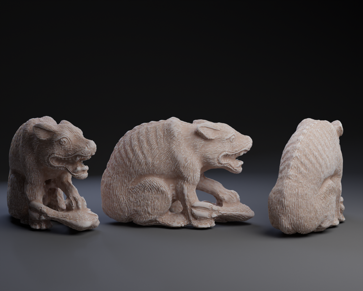 Netsuke Wolf MIA by Peter Farell | Download free STL model | Printables.com