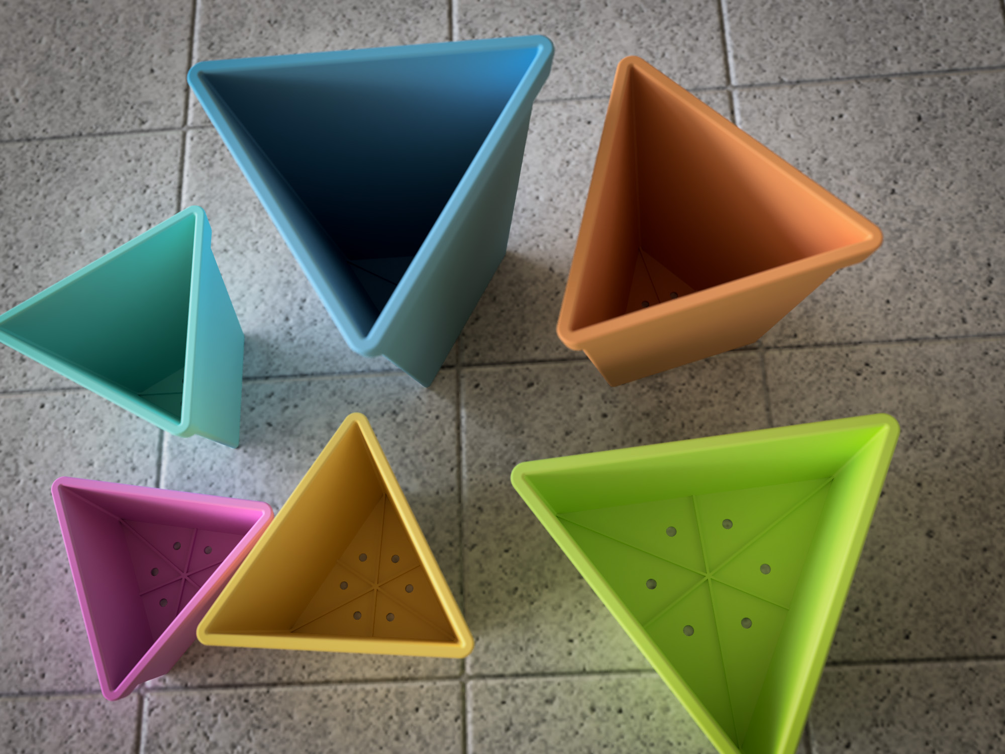 Triangle Flower Pot in Various Sizes by Lucky Resistor | Download free ...
