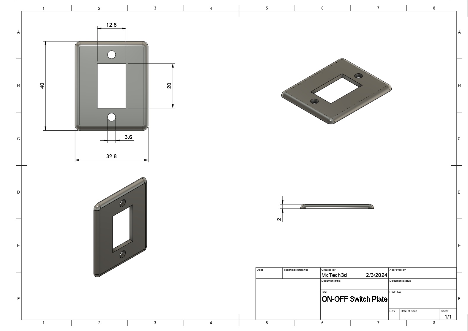 Rocker Switch Plate by McTech3D | Download free STL model | Printables.com