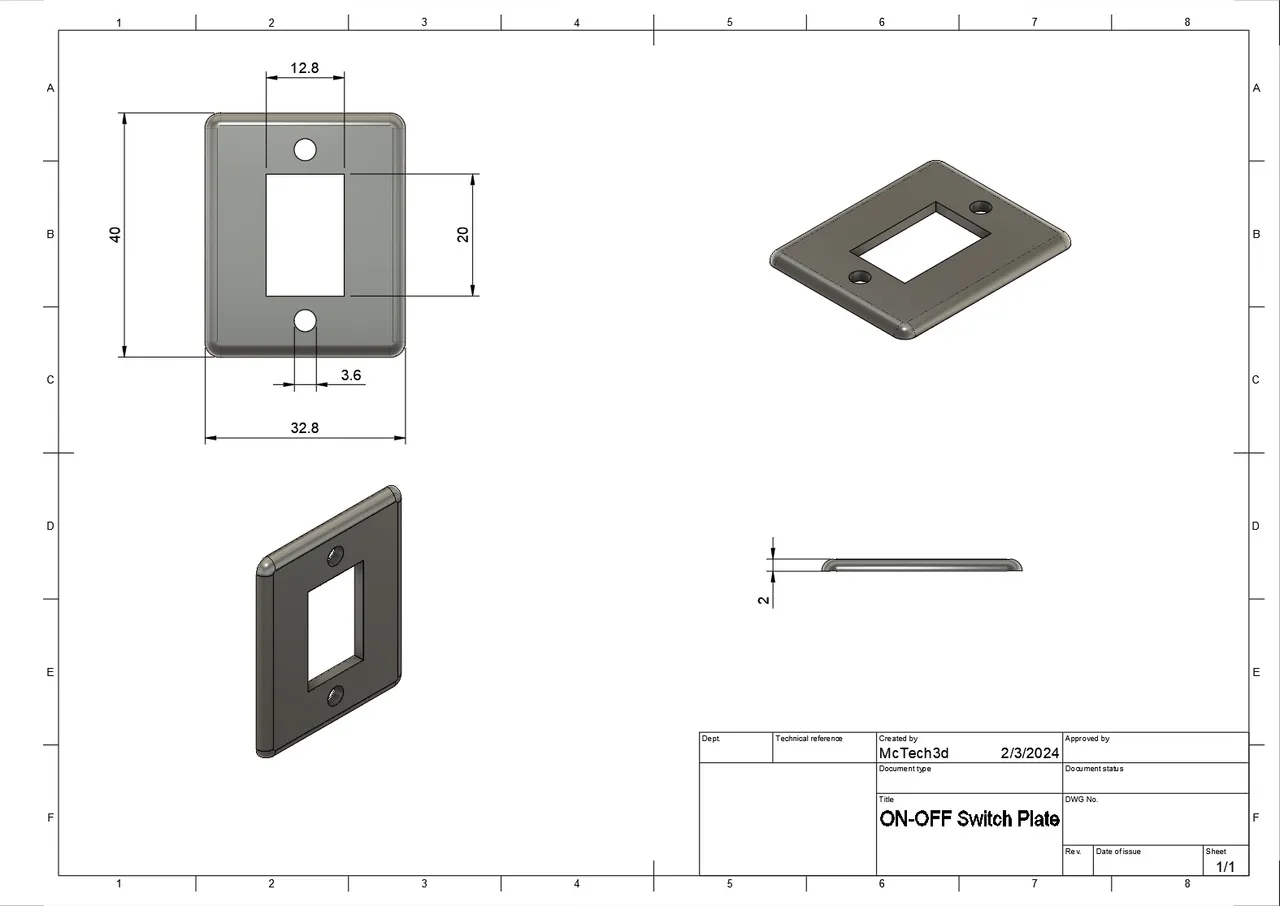 Rocker Switch Plate by McTech3D | Download free STL model | Printables.com