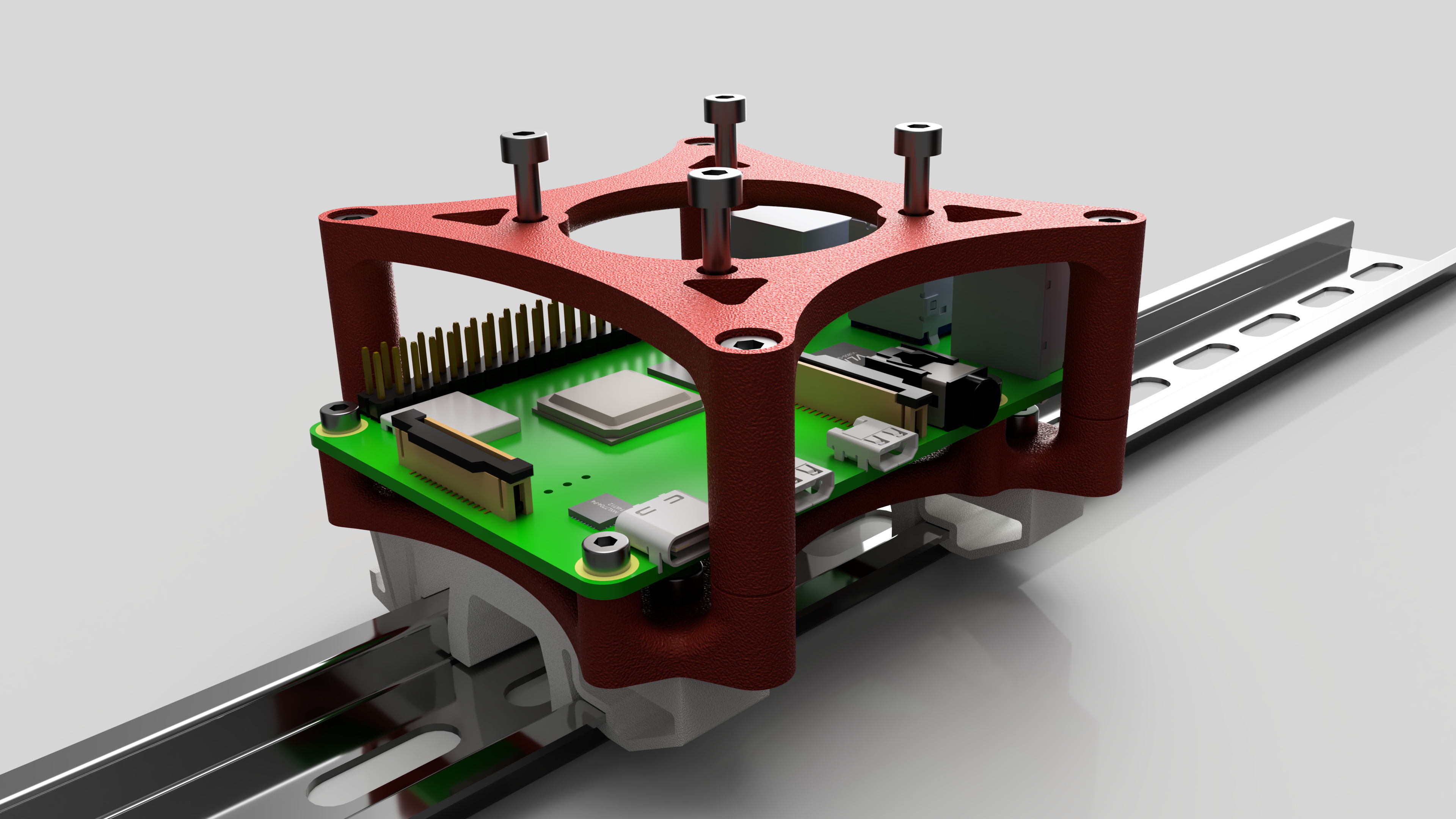 RPI Din Clips Mount 40mm Cooling Fan by Drak | Download free STL model ...